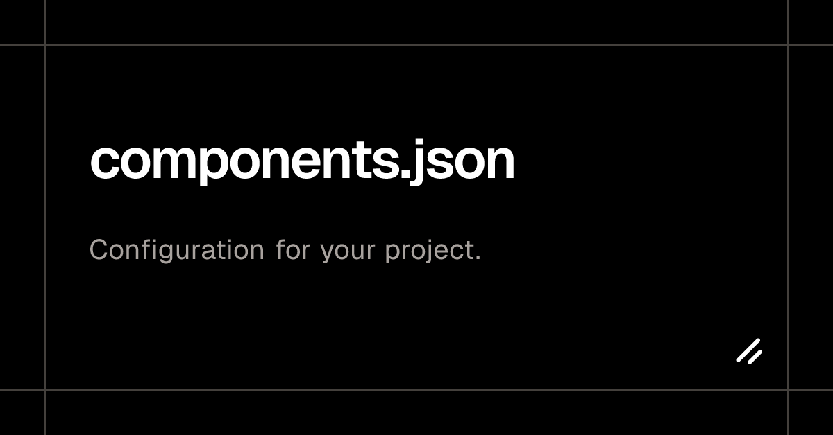 components.json - shadcn/ui