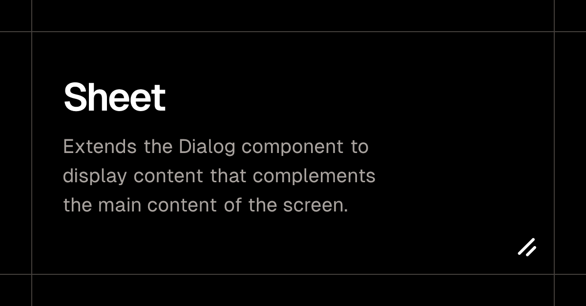 Sheet - shadcn/ui